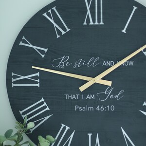 Large Wall Clock - Be Still and Know - Scripture Wall Art - Modern Home ...
