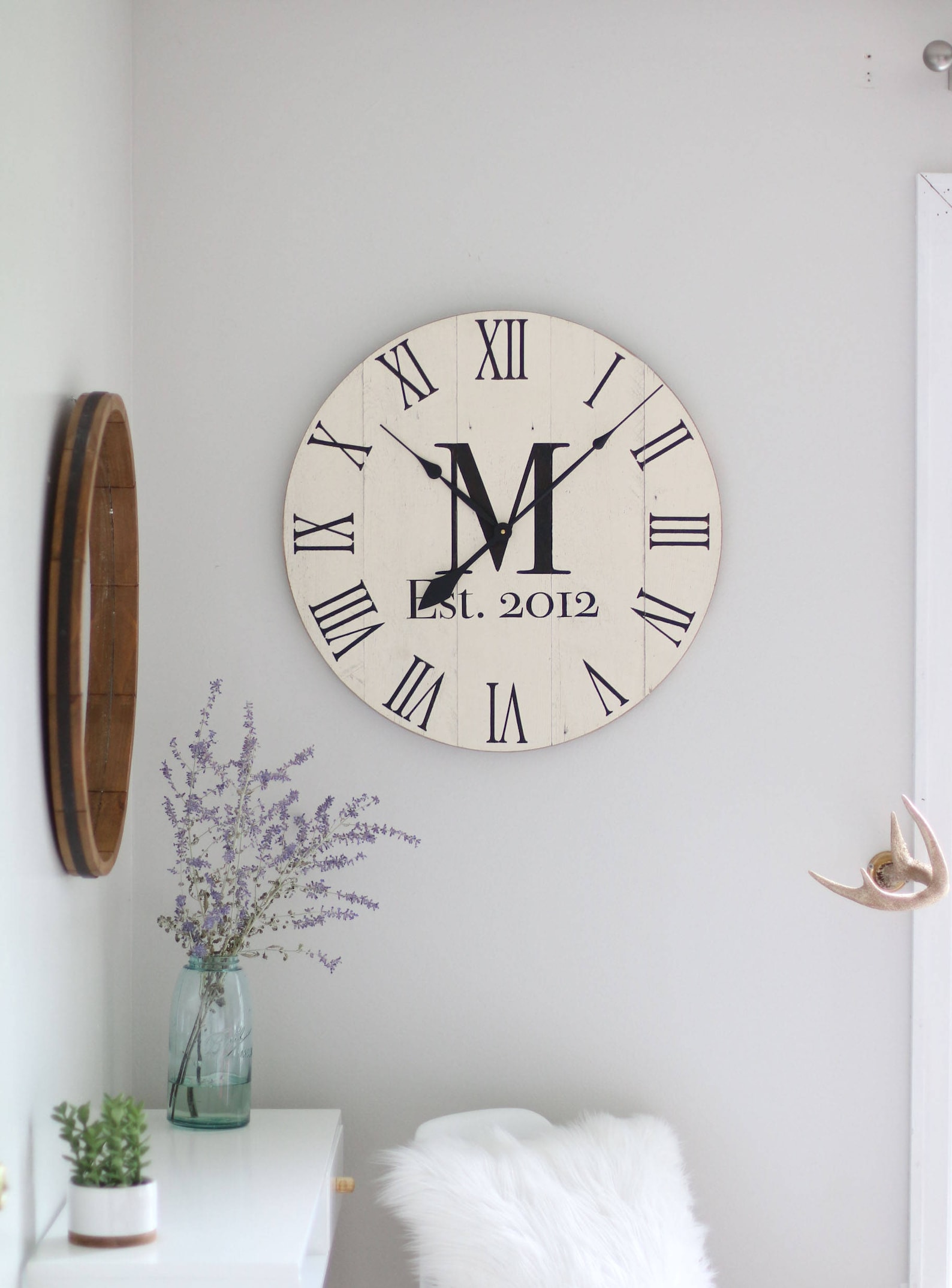 Large Wall Clock Farmhouse Living Decor Wall Clock - Etsy