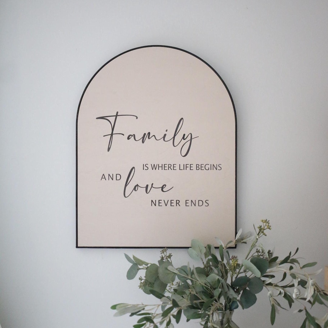 Arched Wall Sign - Family Sign - Living Room Wall Art - Modern ...