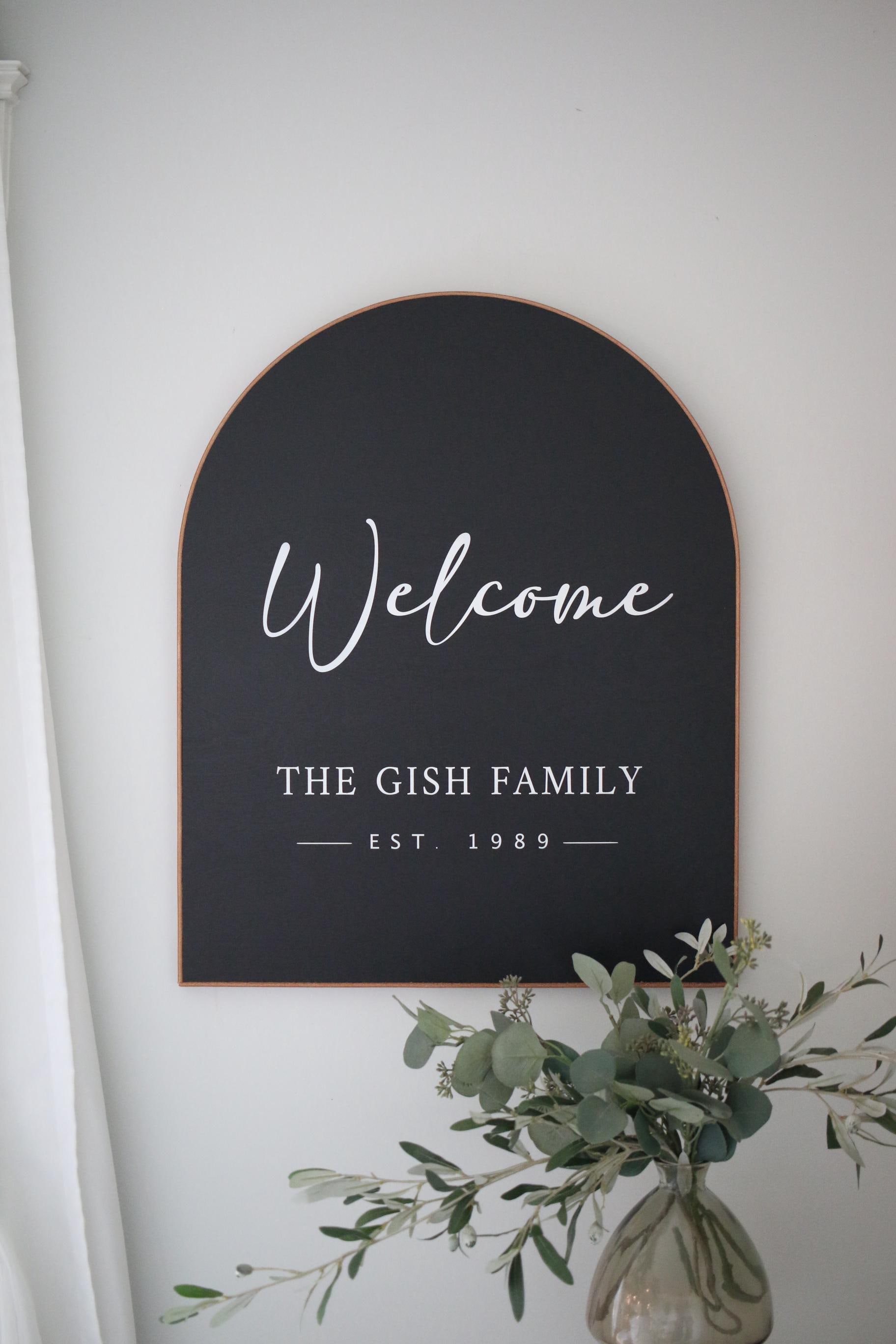 Arched Wood Sign - Welcome Sign - Housewarming - Living Room Wall Art ...