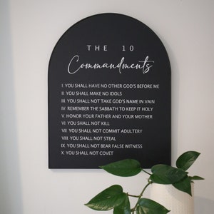 Arched Wall Sign - 10 Commandments - Scripture Wall Art - Living Room ...