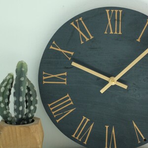 Small Wall Clock - Navy and Gold - Tiny Modern Decor - Modern Farmhouse ...