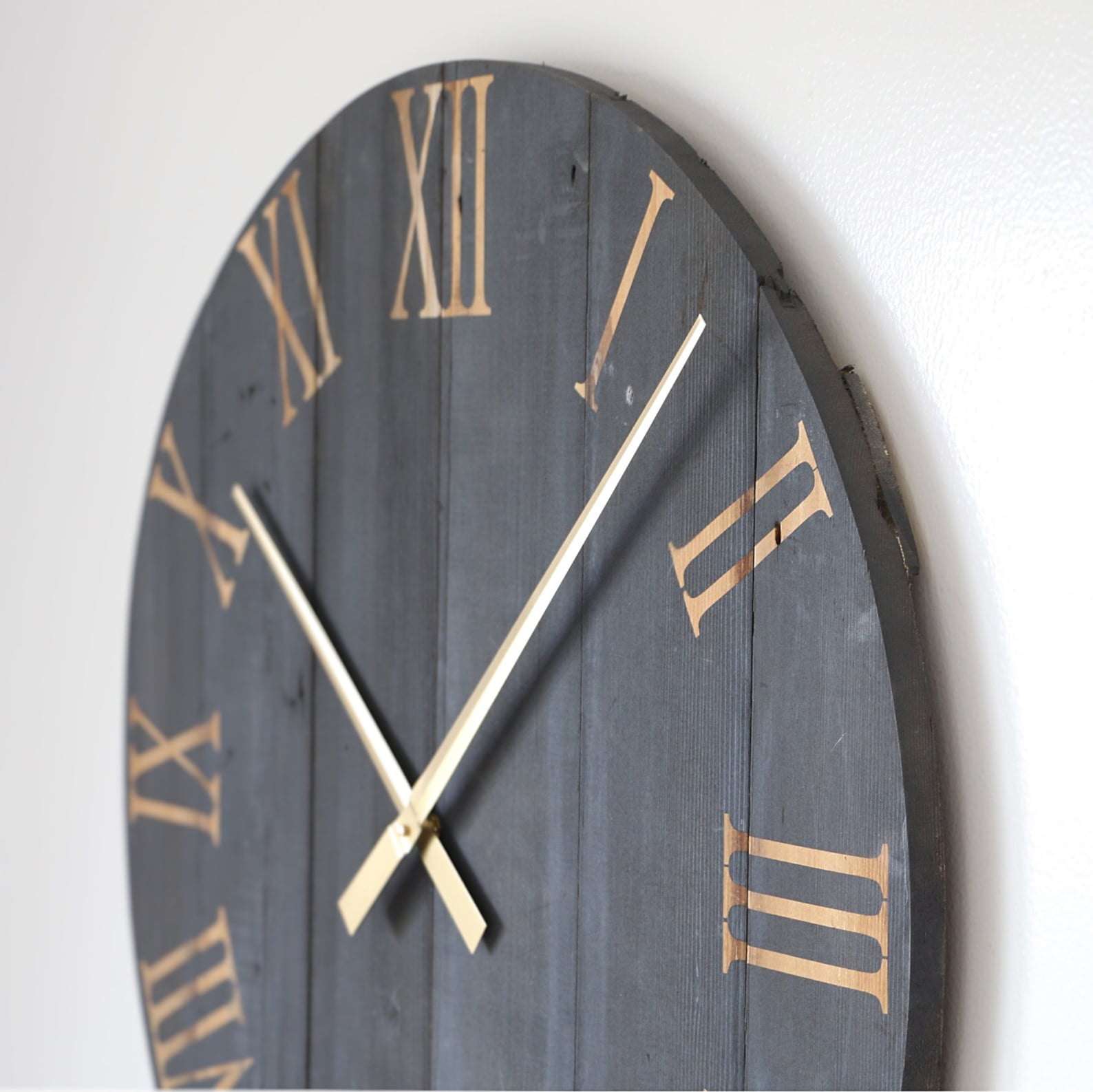 Large Wall Clock Navy & Gold Mid Century Modern Modern - Etsy UK