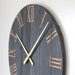 Large Wall Clock Navy & Gold Mid Century Modern Modern - Etsy
