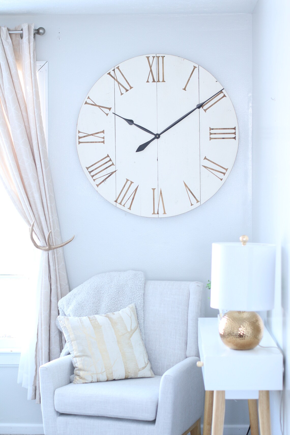 Large Wall Clock off White Above Fireplace Decor - Etsy Canada