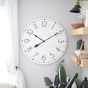 True White Clock - Modern Farmhouse Decor - Living Room Wall Art ...