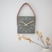 Mini Square Clock Clock With Leather Neutral Grey/green 6 Wood Clock ...