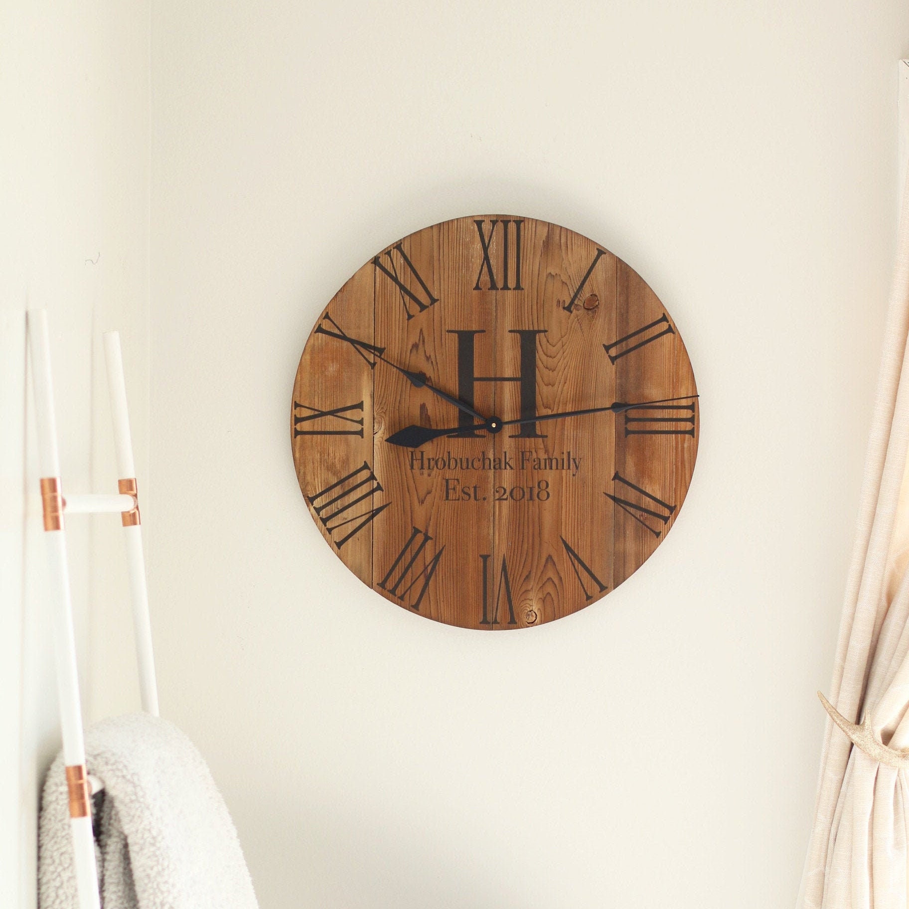 25/30 Hailey w/ letter Large wall clock 5 year | Etsy