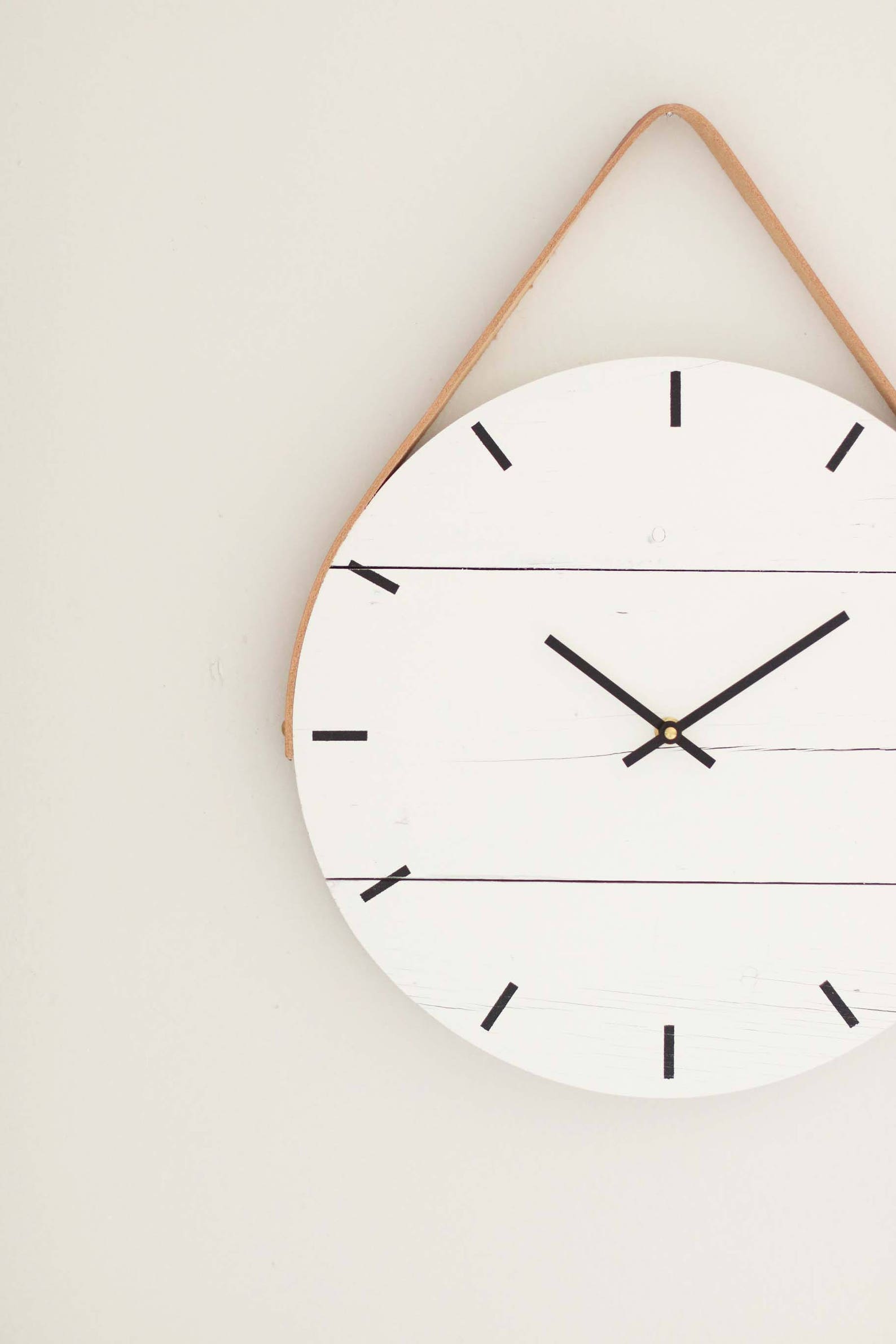 Small White Clock Leather Goods Genuine Leather Strap | Etsy