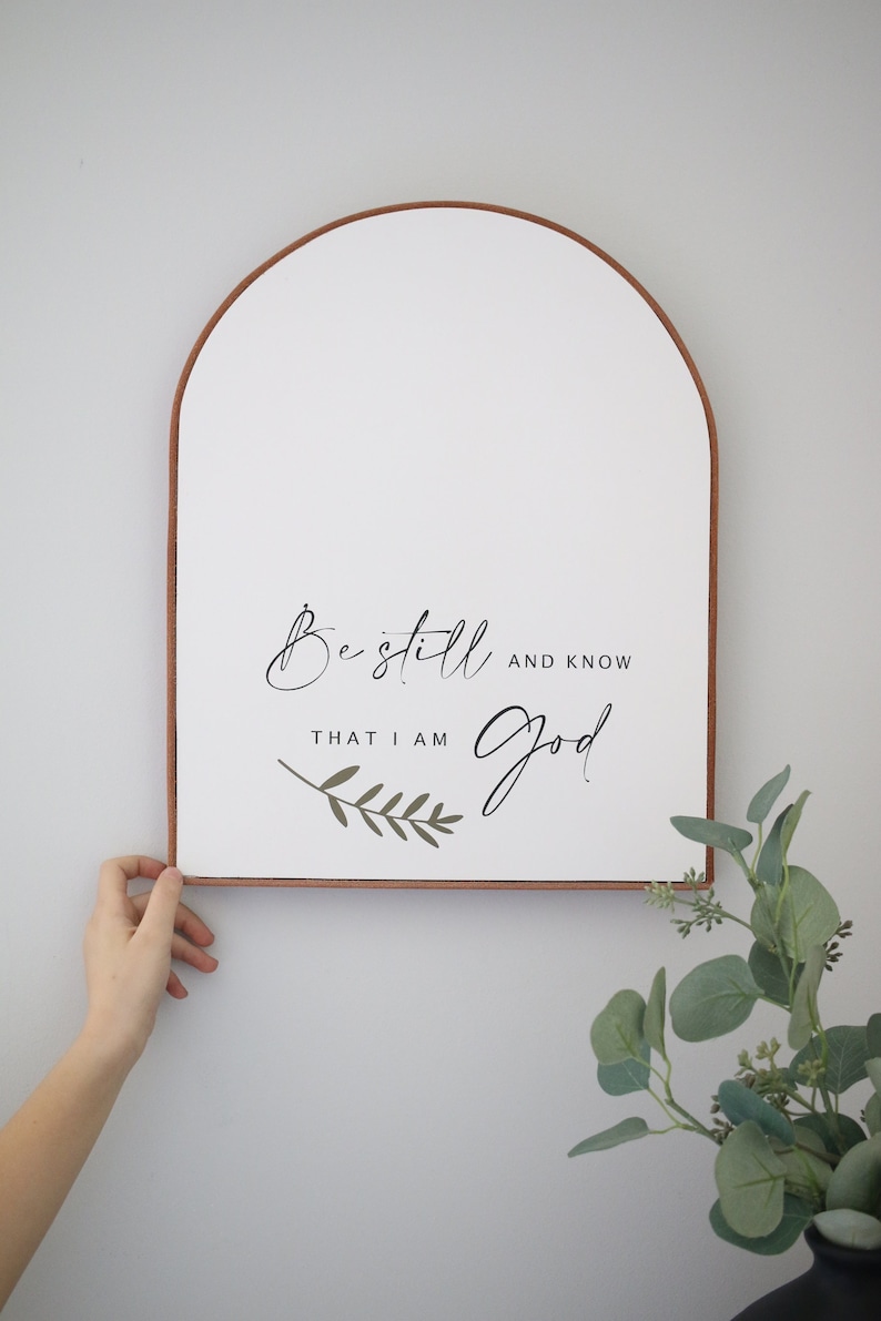 Be Still and Know That I Am God Arch Sign Tan Leather - Etsy