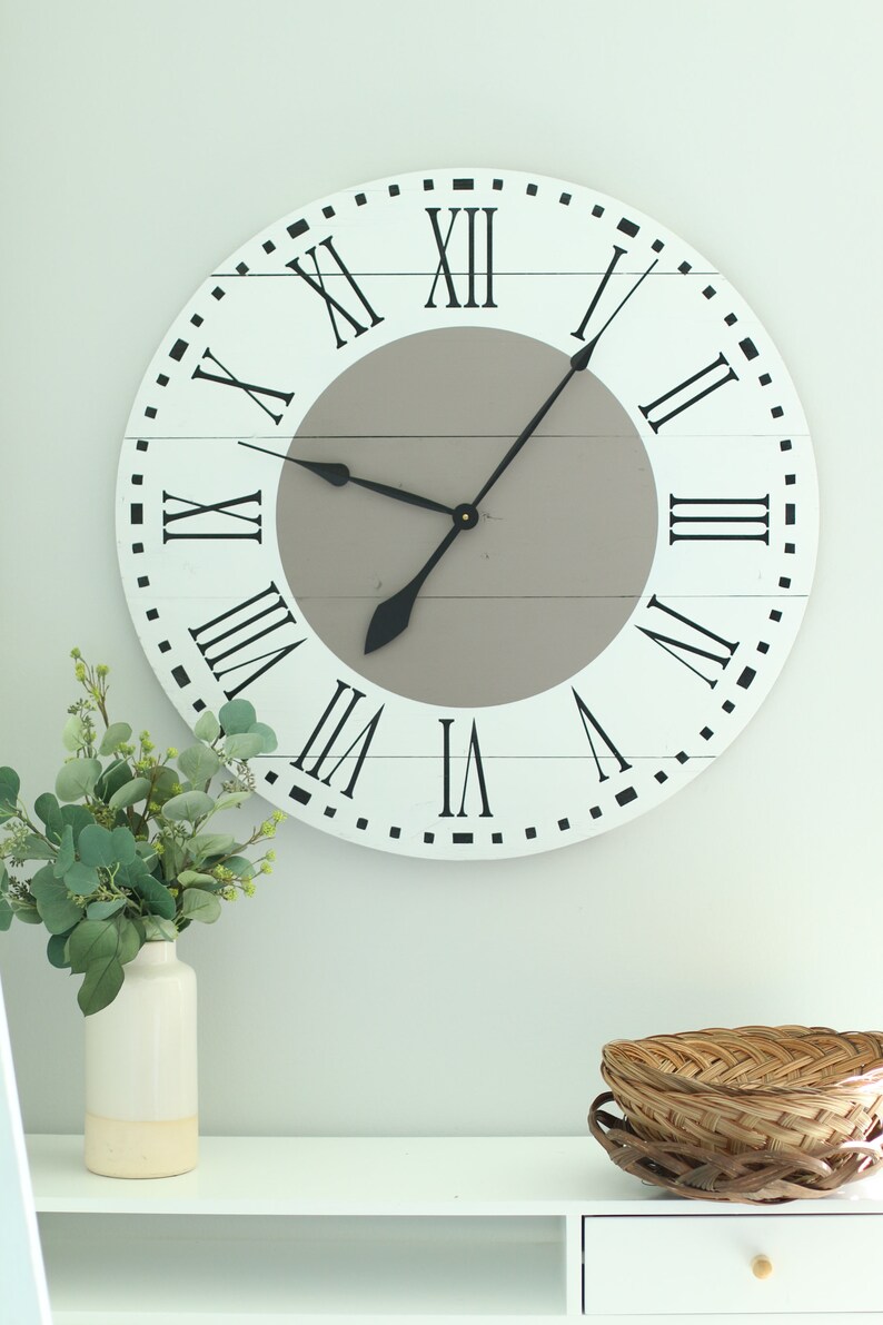 Large Wall Clock Farmhouse Wall Decor Oversized Clock - Etsy