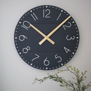 Dark Charcoal Clock - Modern Farmhouse Decor - Living Room Wall Art ...