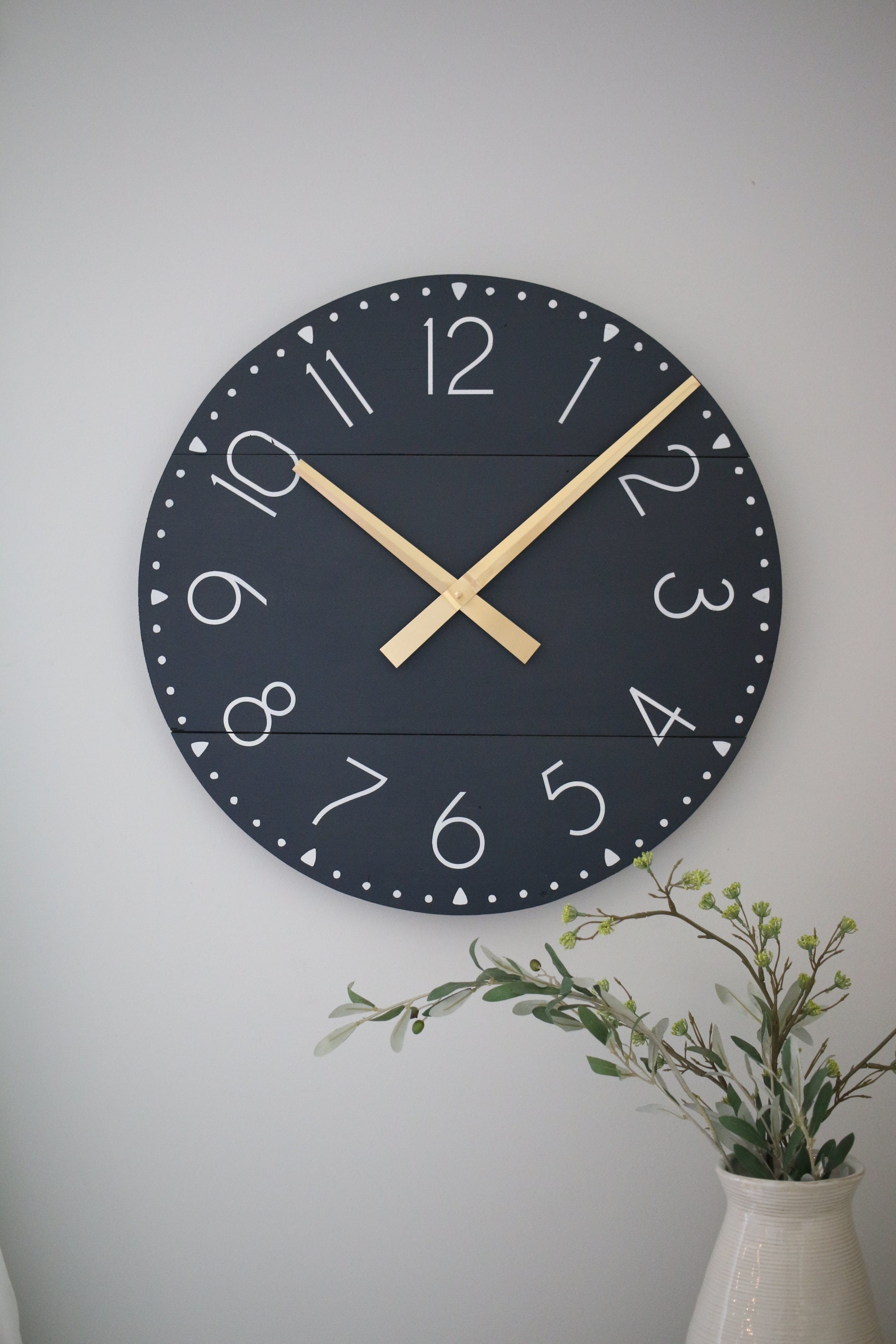 Dark Charcoal Clock Modern Farmhouse Decor Living Room - Etsy