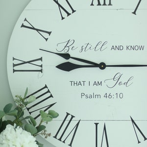Large Wall Clock - Psalm 46 10 - Be Still and Know That I Am God ...