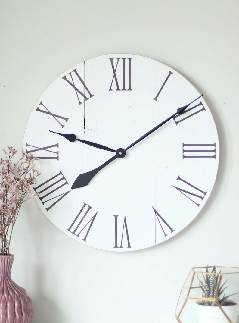 Wall Clock True White Farmhouse Living Above Fireplace | Etsy