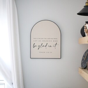 Arched Wall Sign - Psalm 118:24 - Scripture Wall Art - Living Room Wall ...