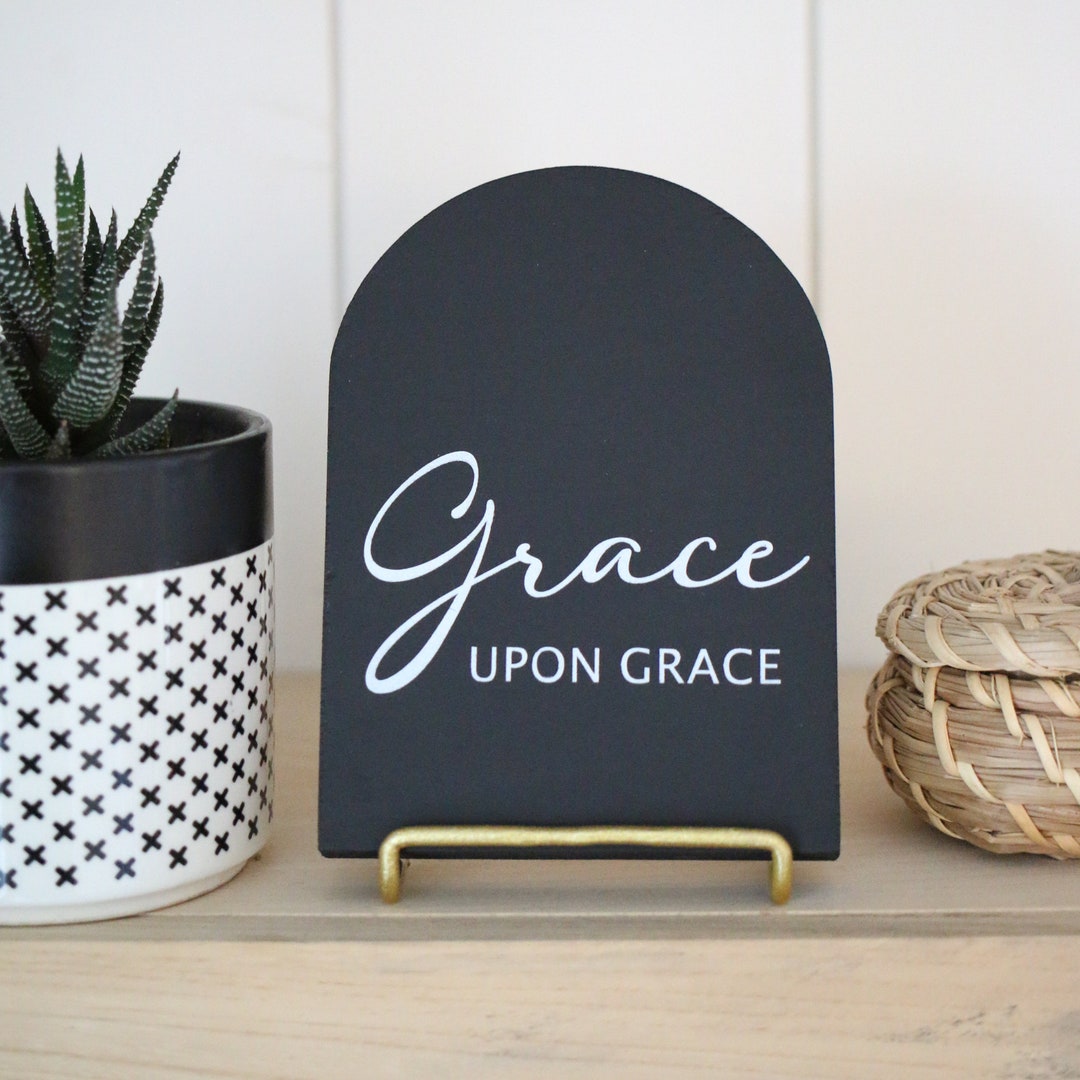 Mini Arch Sign - Grace Upon Grace - Unique Home Decor - Handmade Wooden ...