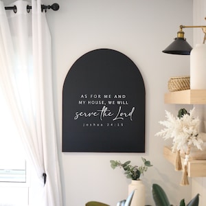 Arched Sign - Joshua 24:15 - Scripture Wall Art - Grace and Mercy ...