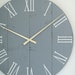 Large Wall Clock Slate Grey and Gold Clocks for Wall - Etsy