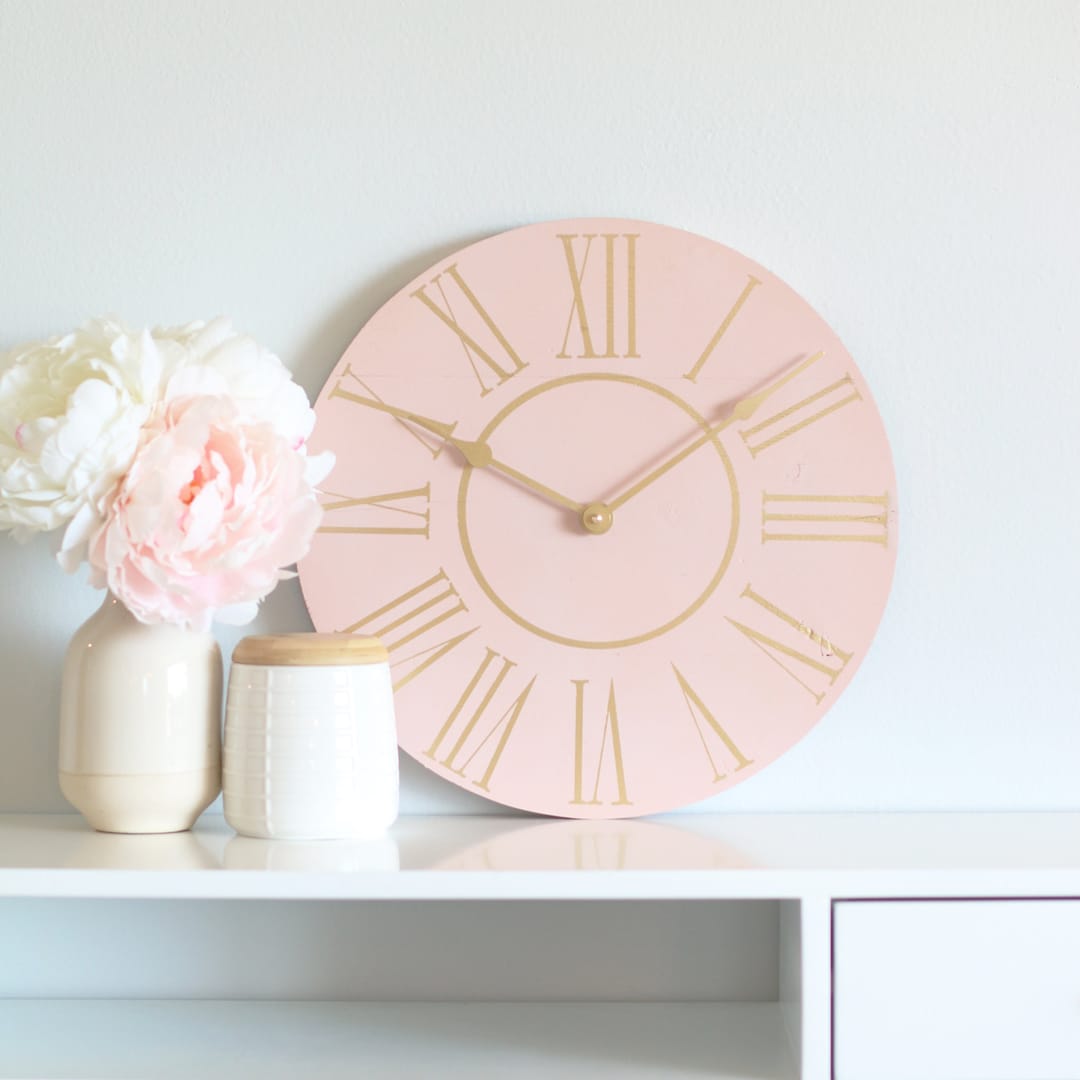 15" Blush Pink - Clock for Bedroom - Girls Bedroom Decor - Above ...