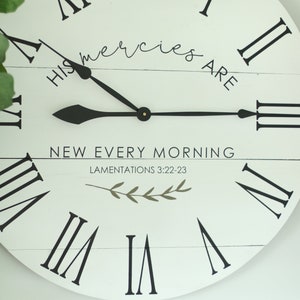 Large Wall Clock - Scripture Wall Decor - Mercies Are New Every Morning ...