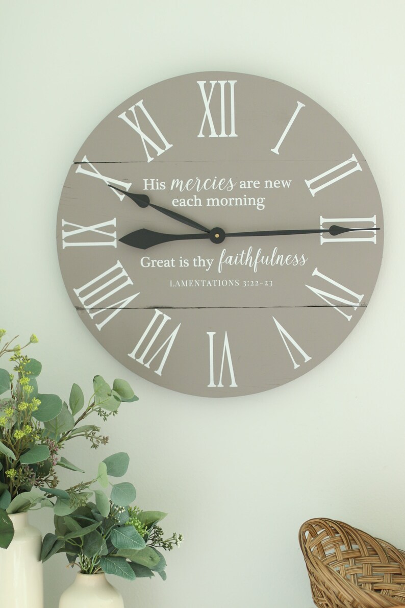 Wood Wall Clock Scripture Wall Art Bible Verse Decor | Etsy