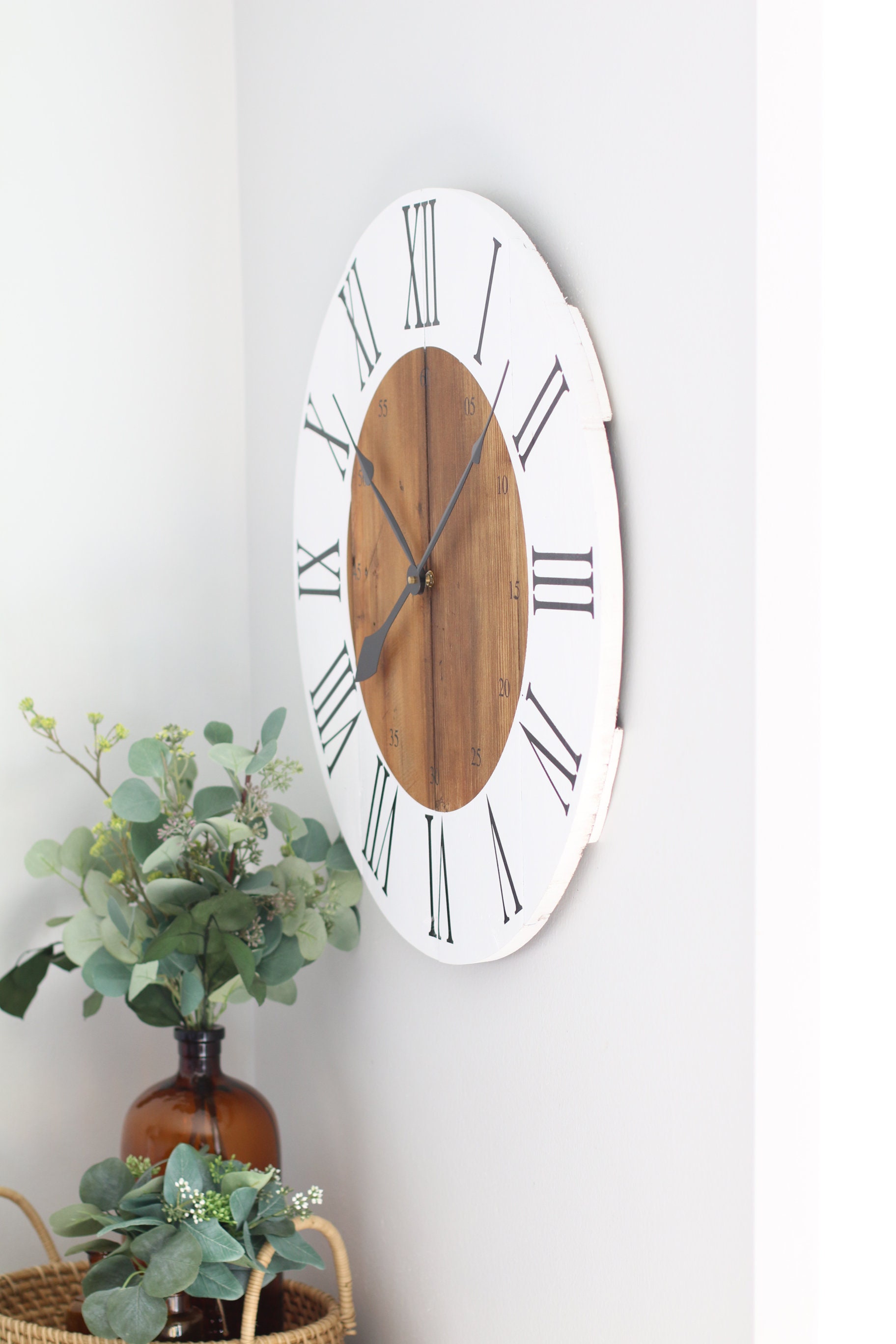 Large Wall Clock Farmhouse Wall Decor Oversized Wall Clock - Etsy