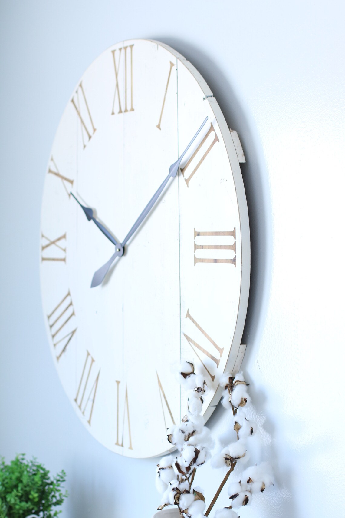 Large Wall Clock off White Above Fireplace Decor - Etsy