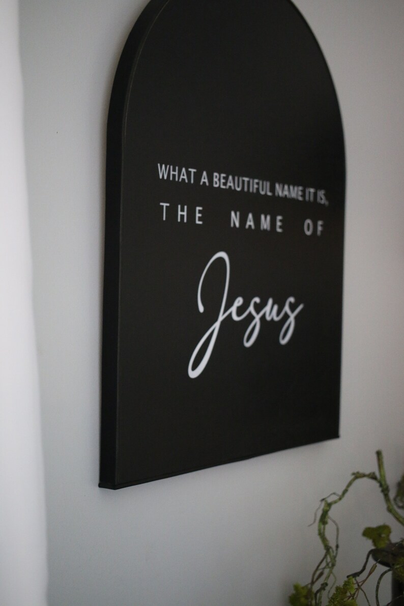 Jesus Name Arch Sign – Bible Verse, Leather Frame Home Decor - Etsy