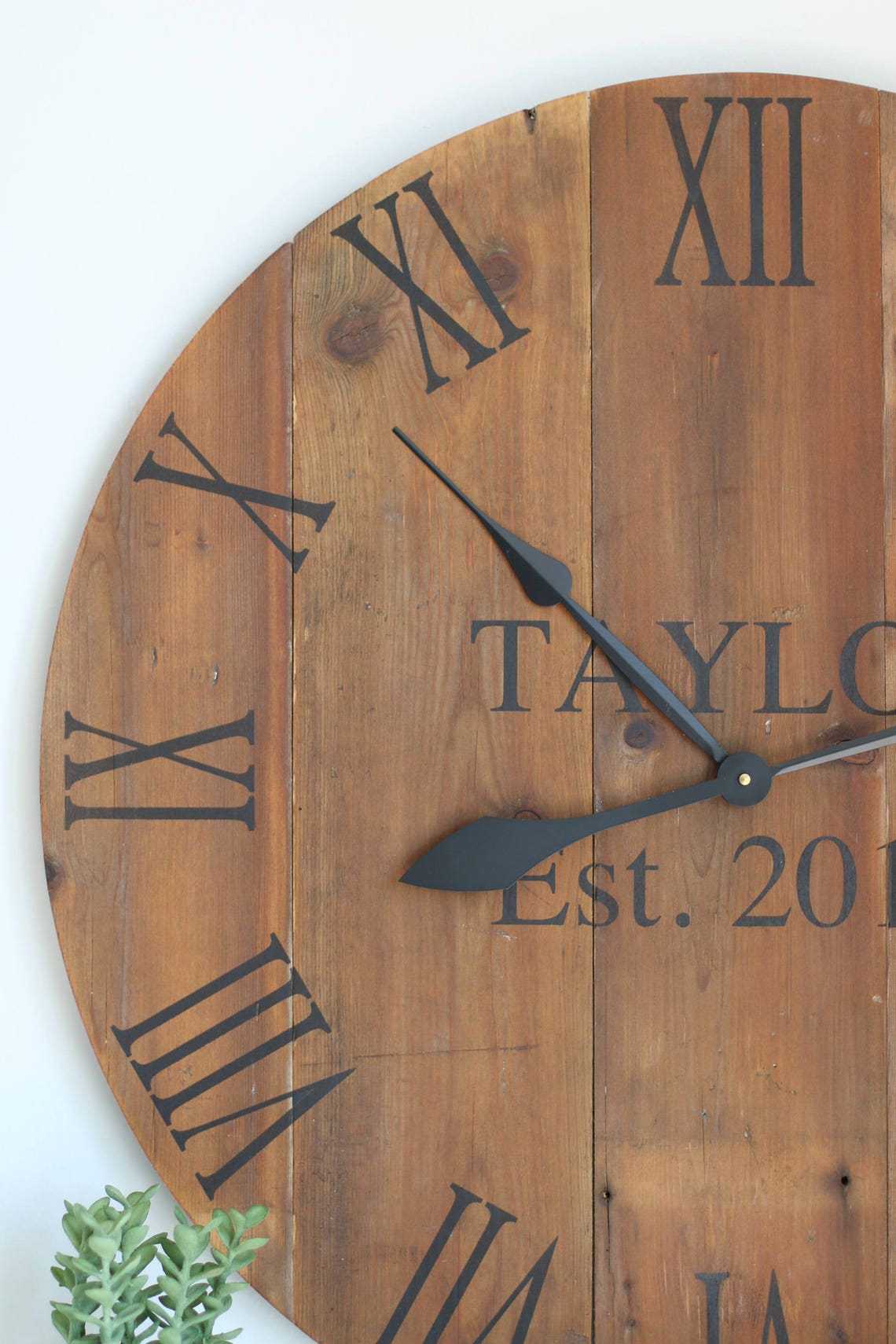 Large Wall Clock Personalized Gift Large Wooden Wall Clock - Etsy