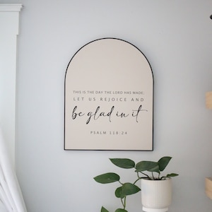 Arched Wall Sign - Psalm 118:24 - Scripture Wall Art - Living Room Wall ...