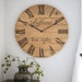 Wood Clock Raised Wood Numbers Large Wall Clock Farmhouse Wall Decor ...