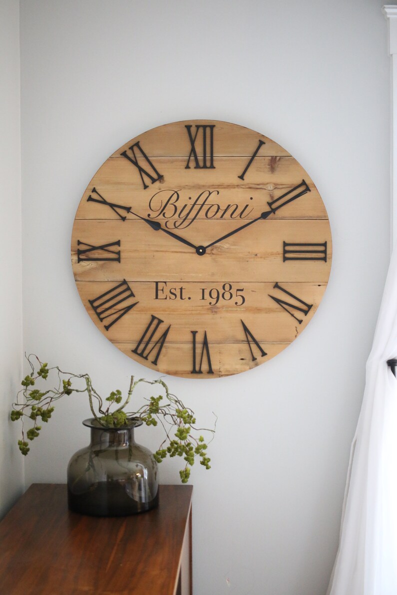 Handmade Wood Wall Clock – Raised Numbers, Farmhouse Decor - Etsy