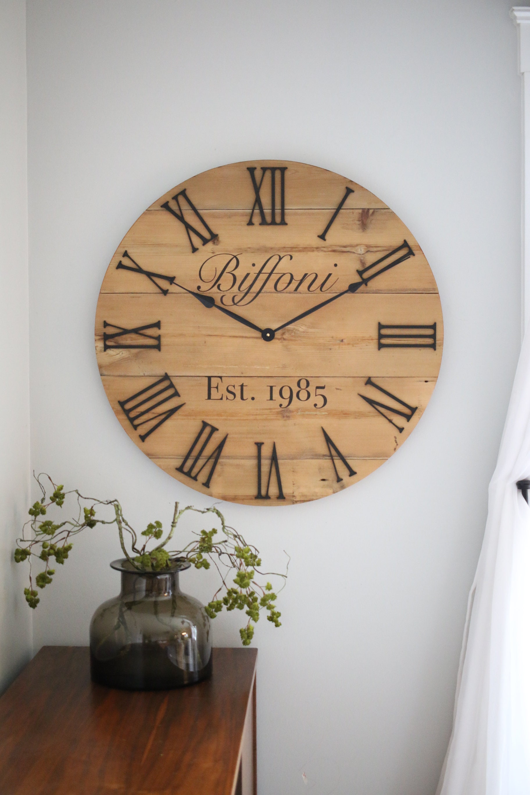 Handmade Wood Wall Clock – Raised Numbers, Farmhouse Decor - Etsy