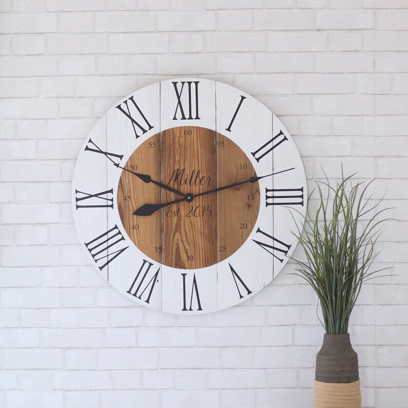 Large Wall Clock Farmhouse Wall Decor Oversized Wall Clock | Etsy