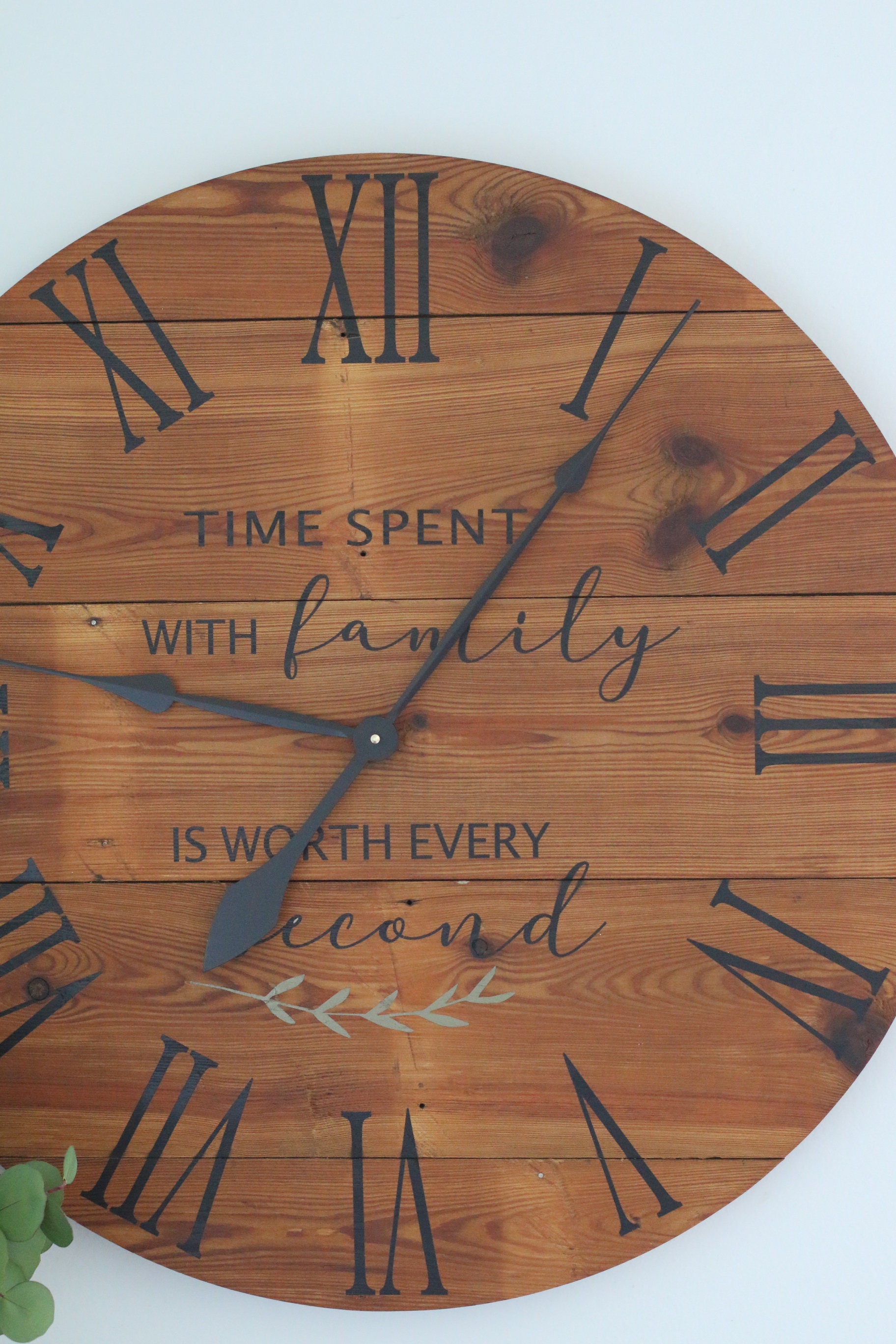 Large Wall Clock Time Spent With Family Living Room Decor - Etsy