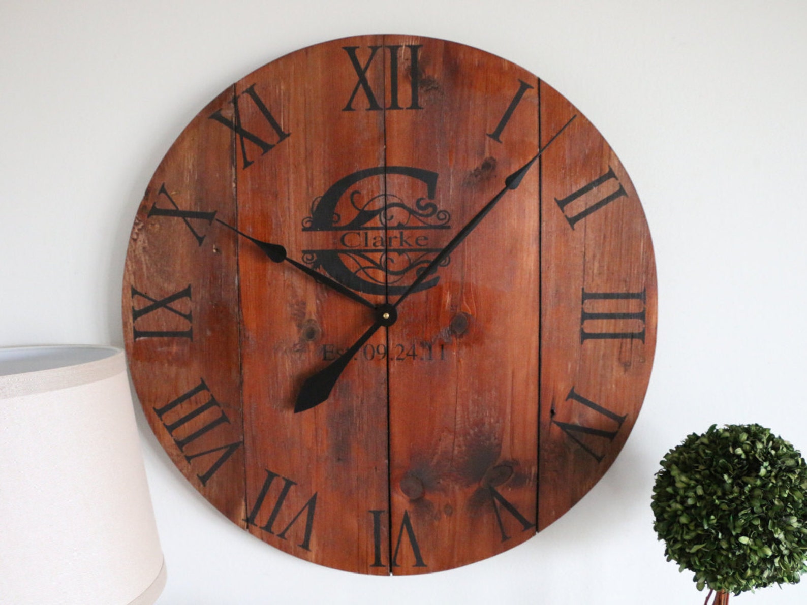 Large Wall Clock Personalized Wall Clock Wedding Gift Idea - Etsy