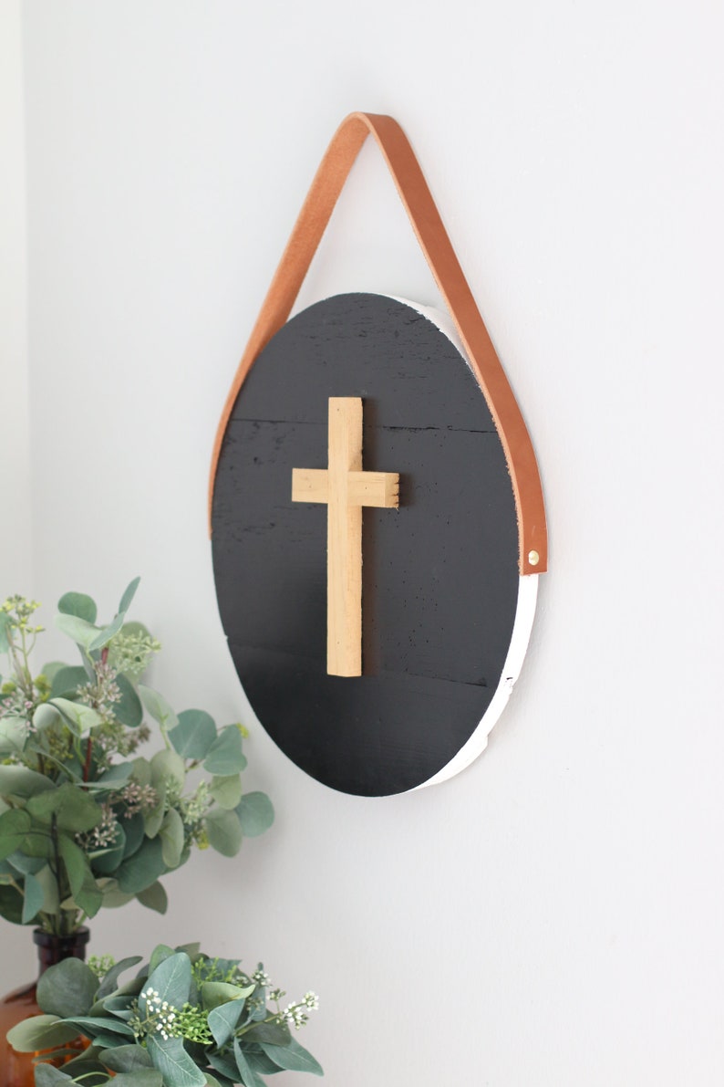 Cross Sign Modern Home Decor Modern Christian Art Barn | Etsy