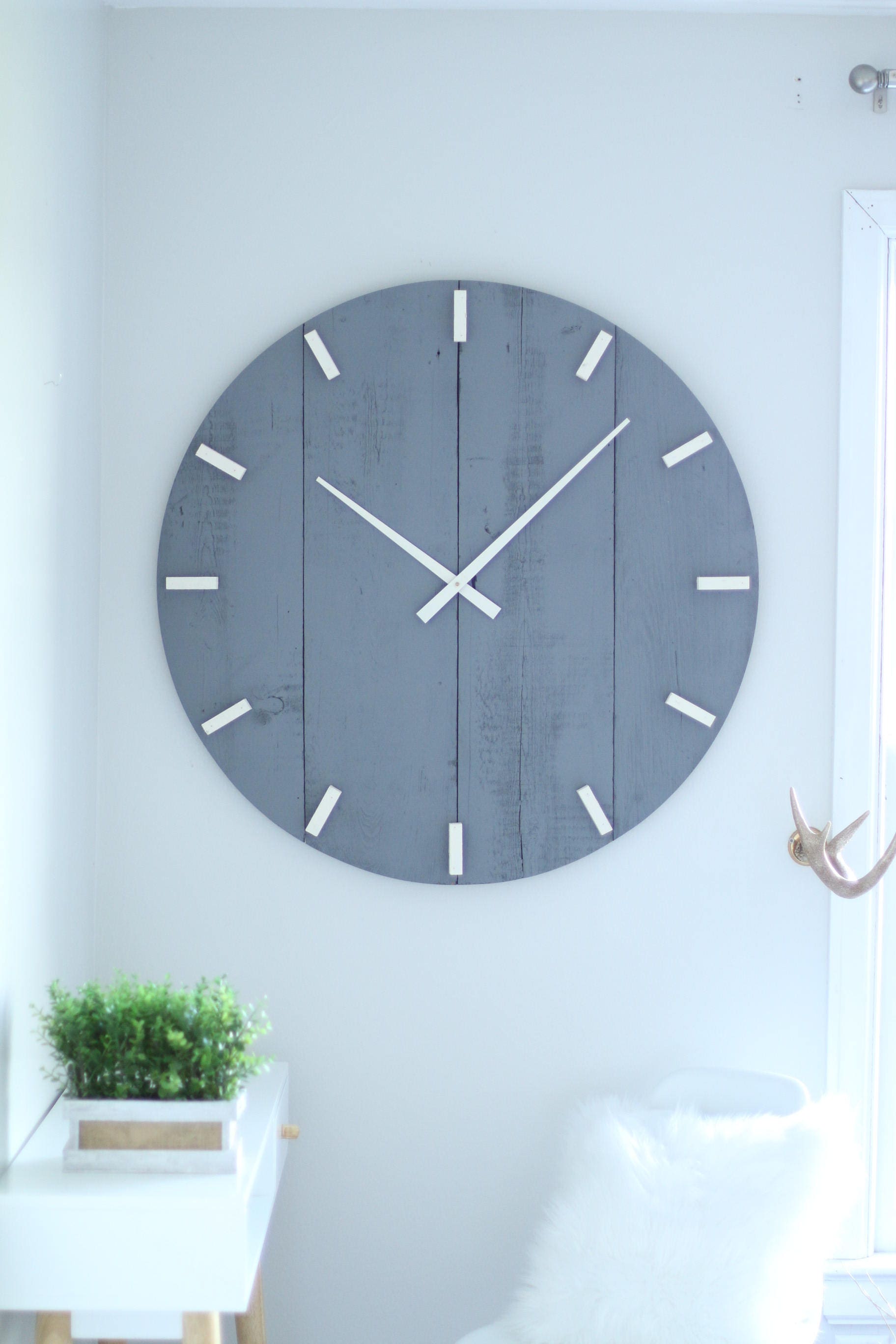 36 Sydney in Slate Large Wall Clock Oversized Wall - Etsy
