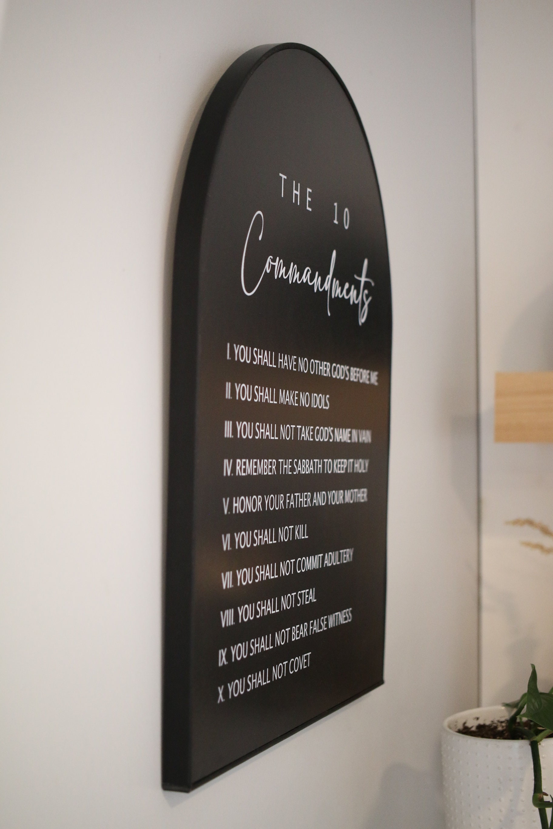 Arched Wall Sign - 10 Commandments - Scripture Wall Art - Living Room ...