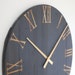 Large Wall Clock Navy & Gold Mid Century Modern Modern Home Decor ...