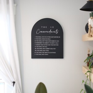 Arched Wall Sign - 10 Commandments - Scripture Wall Art - Living Room ...