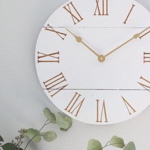 Small White Clock - White and Gold - Clock for Kitchen - Handmade Home ...