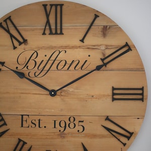 Wood Clock - Raised Wood Numbers - Large Wall Clock - Farmhouse Wall ...