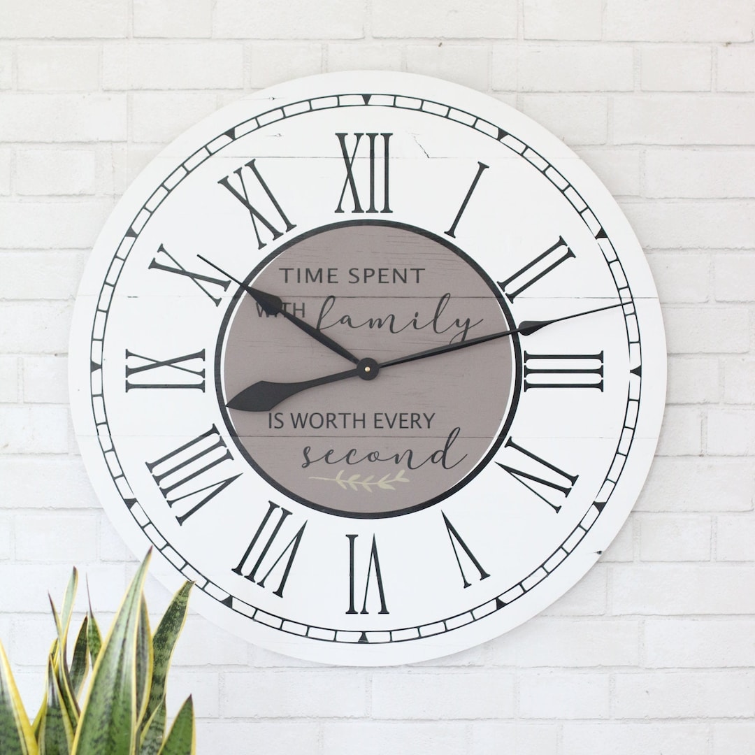 Large Wall Clock - Farmhouse Wall Decor - Oversized Clock - Living Room ...