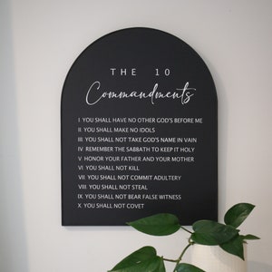Arched Wall Sign - 10 Commandments - Scripture Wall Art - Living Room ...
