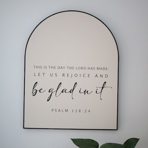 Arched Wall Sign - Psalm 118:24 - Scripture Wall Art - Living Room Wall ...