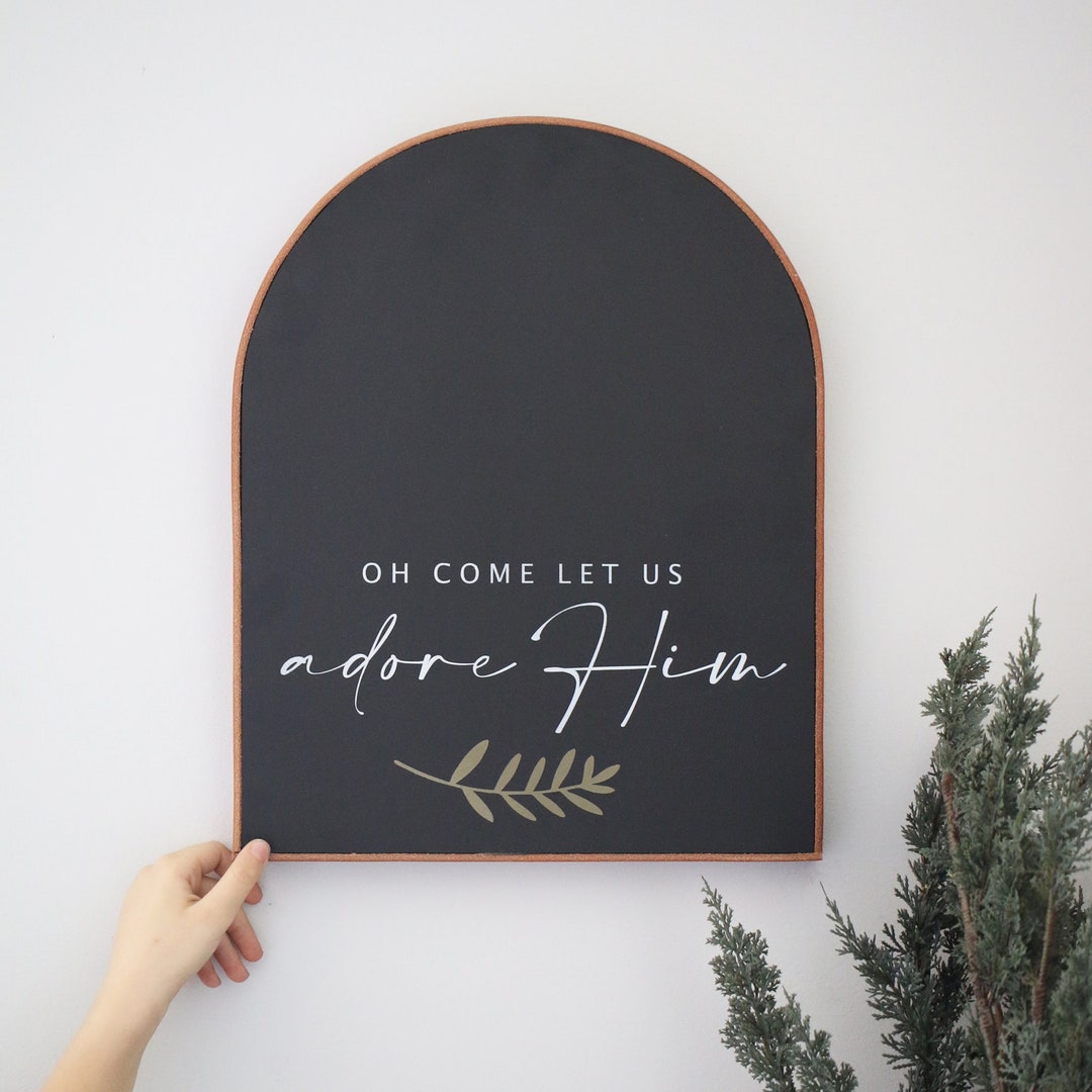 Oh Come Let Us Adore Him - Christmas Sign - Living Room Wall Decor ...