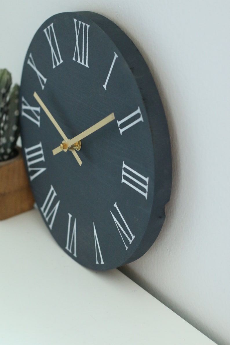 Small Wall Clock Navy and Gold Tiny Modern Decor Modern - Etsy
