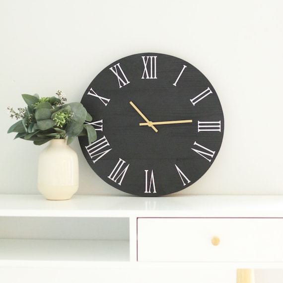 Small wall clock Black clock Decor for kitchen Modern | Etsy